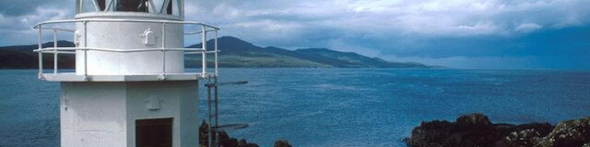 Navigation beacon, Sound of Islay Behind the beacon is Sgarbh Breac on islay