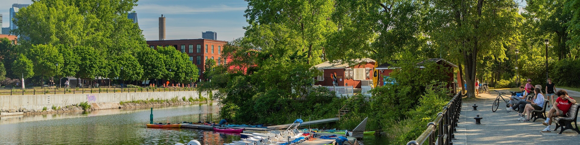 Lachine Canal National Historic Site featuring a river or creek