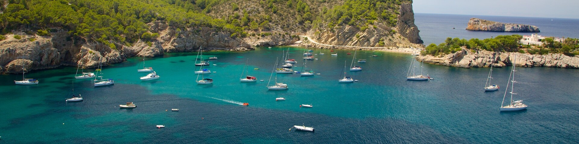 Cova de Can Marca featuring a bay or harbor, landscape views and boating