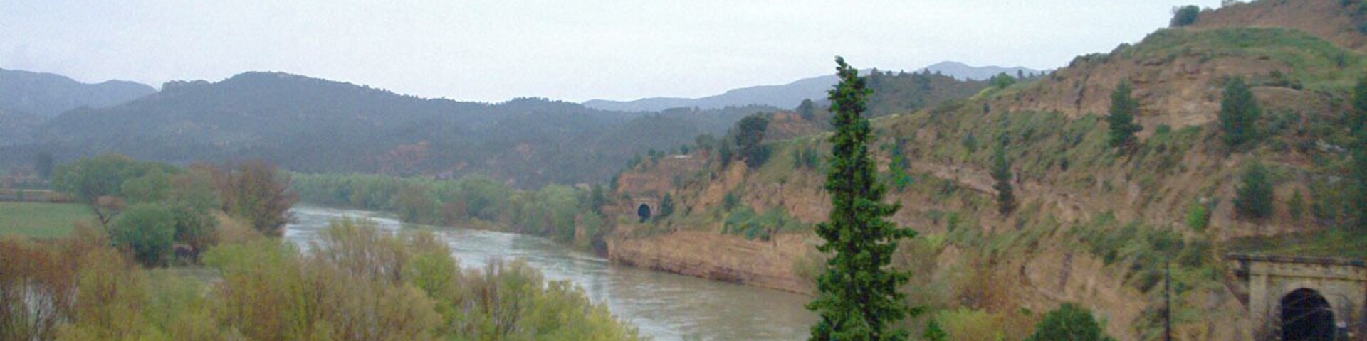 L'Ebre, un dia de pluja a Ascó