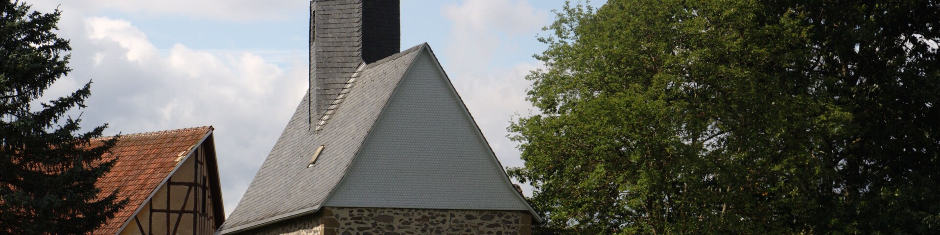 Protestant church in Wettsaasen, Muecke, Hesse, Germany