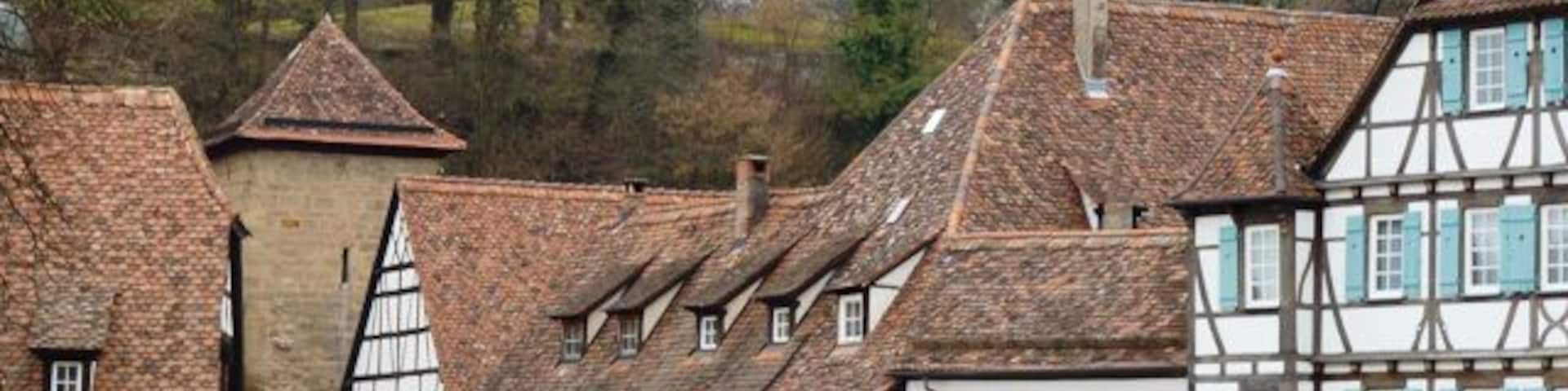 Maulbronn is most famous for it’s monastery founded in 1147, which is also a UNESCO World Heritage Site, but it was the town itself that captivated me. The well-preserved medieval town looks like something out of a story book! It's worth a visit if you're in the Stuttgart area.
Read more at: http://monkeysandmountains.com/my-favorite-city-in-germany-malbronn