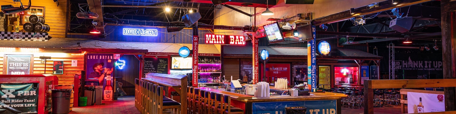 8 Seconds Saloon which includes interior views and a bar