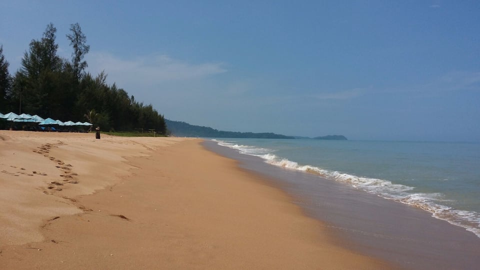 The Tranquility of total Isolation. A 4 kms beach all to yourself and those were my footprints. Shot taken in front of Khao Lak Orchid Beach Resort.