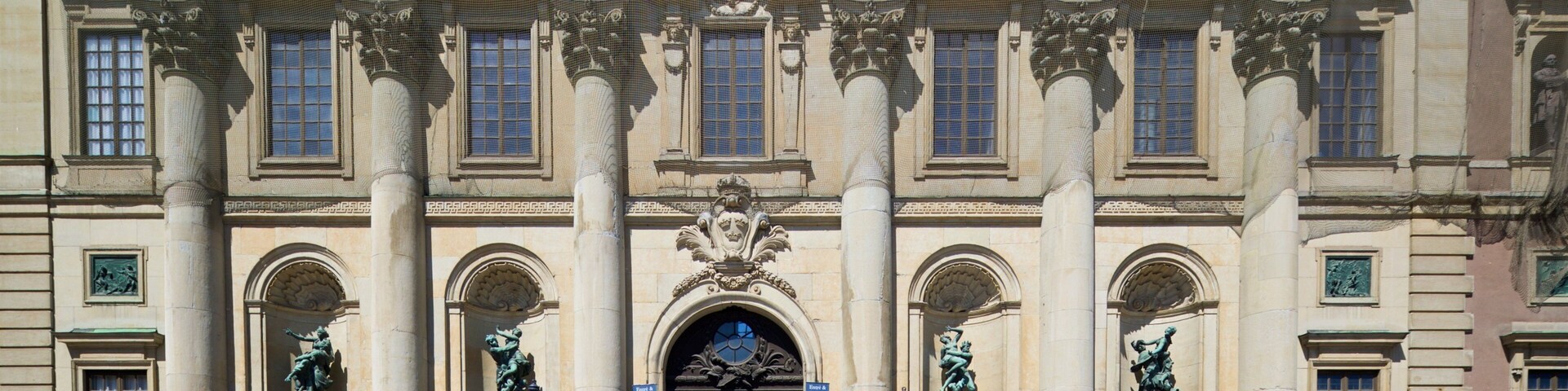 Nobel Museum showing street scenes and heritage architecture as well as a small group of people