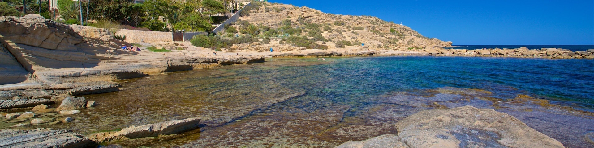 Cabo de las Huertas showing rugged coastline and general coastal views