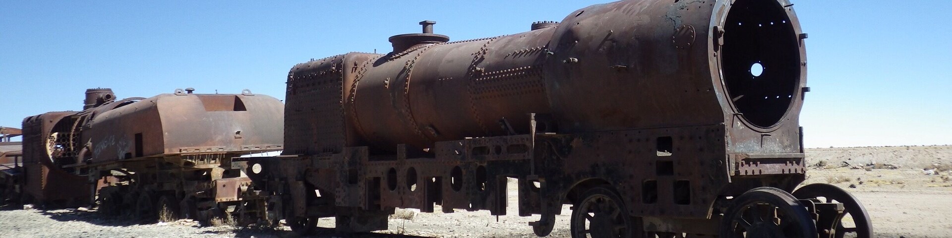 Such a strange sight to see - just outside Uyuni - the Train Cemetary is where old and unwanted (or broken-down) trains went to die, and now tourists can climb up, in and through them... It's like a big train playground for adults (I guess kids might have fun there too!)