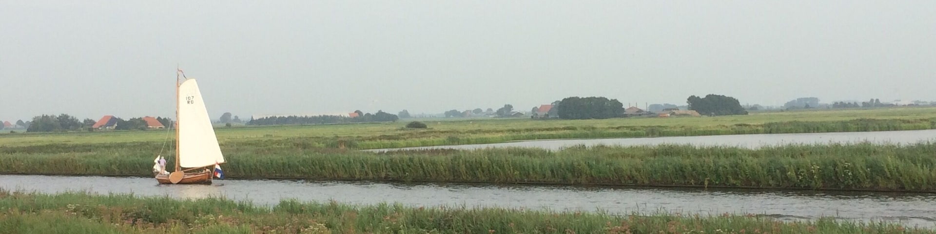 Views on the Johan Friso Channel with a Classic sailing boat