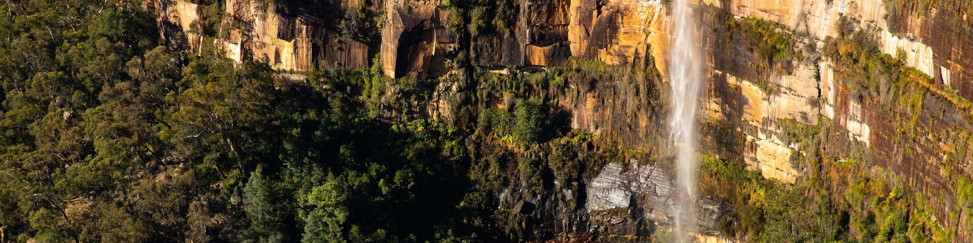 Bridal Veil Falls Nature Reserve which includes a waterfall and a gorge or canyon