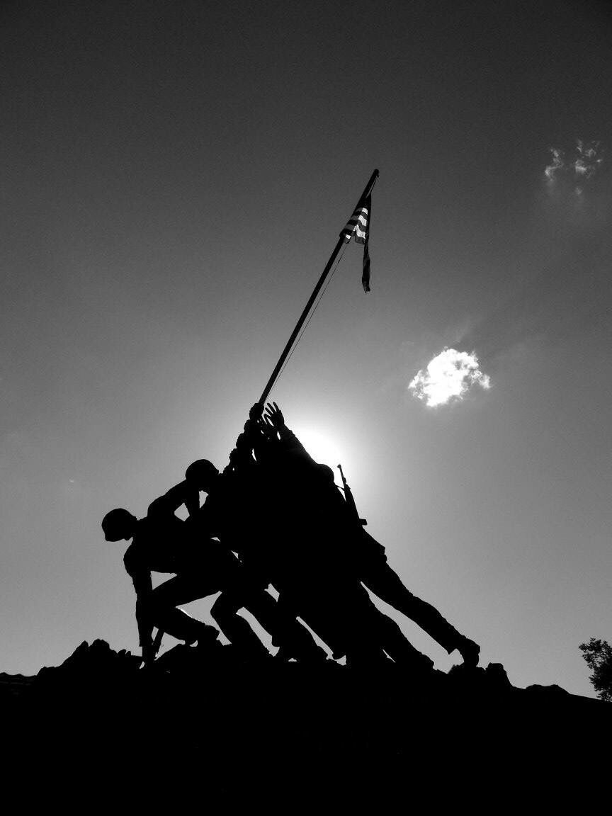 Memorial in silhouette