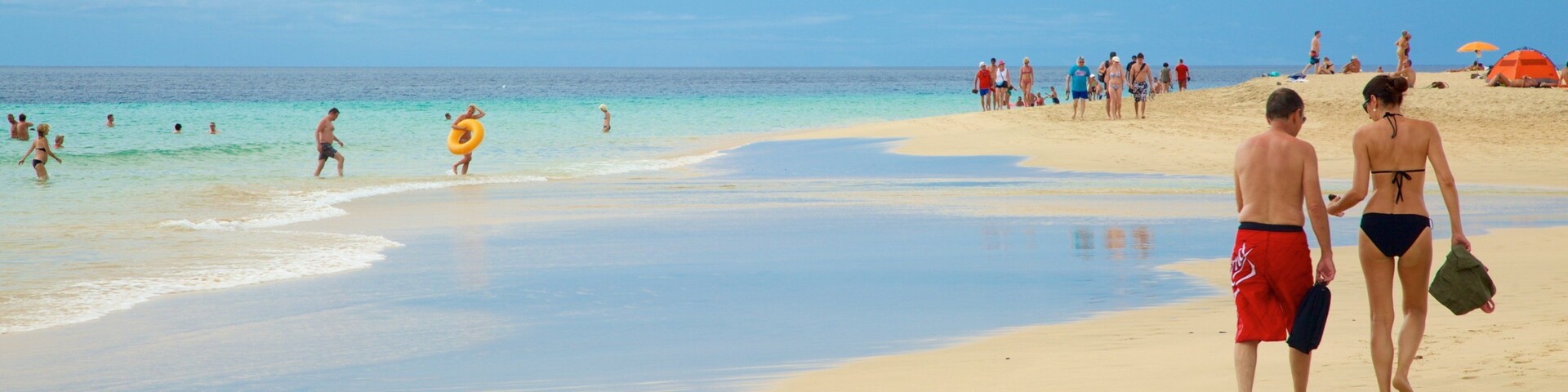 Jandia Beach showing a sandy beach, general coastal views and swimming