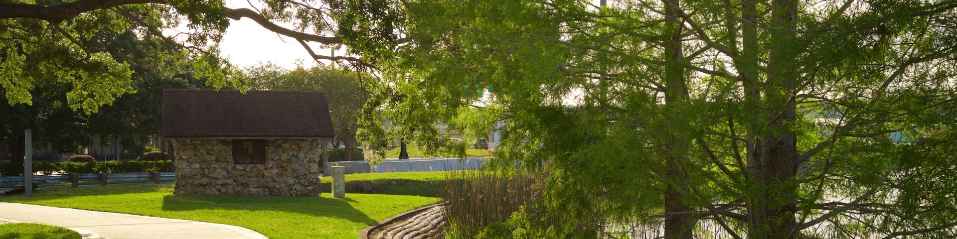 Senator Beth Johnson Park showing a pond and a park