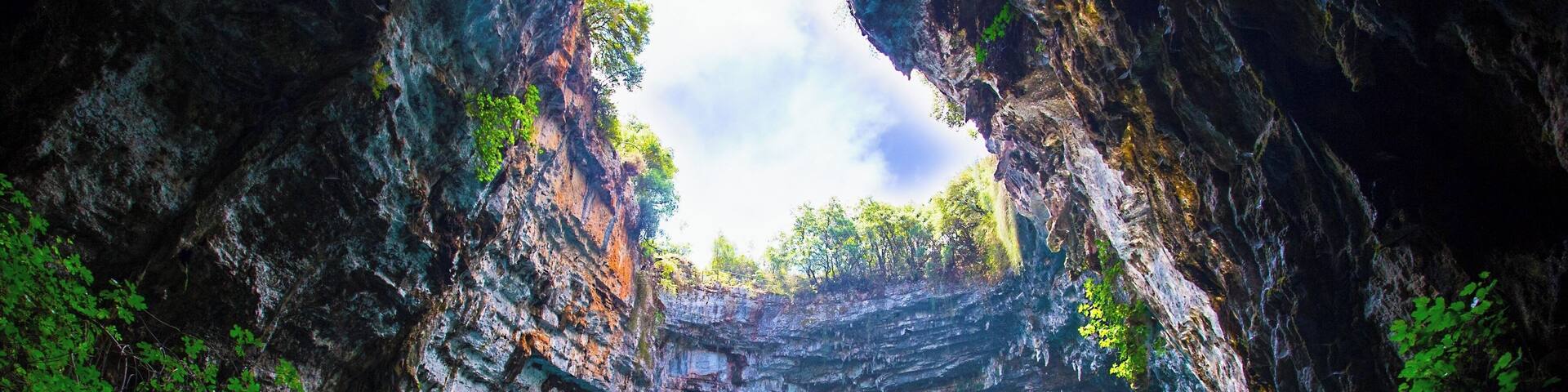 Melissani Lake is located in a cave near the town Sami, on Kefalonia island, Greece.
Here water from the ground and sea meets and makes for some of the clearest water you'll ever see.
#bvsblue
