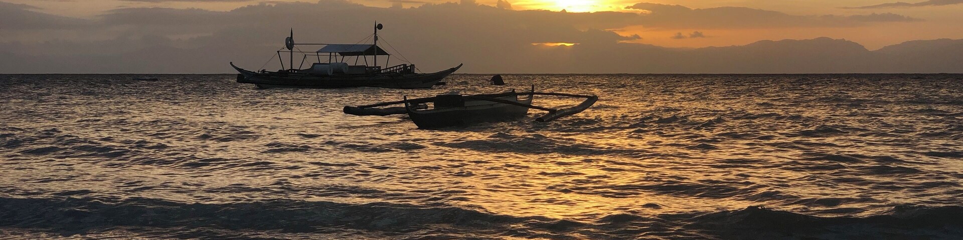 Sunset in white beach