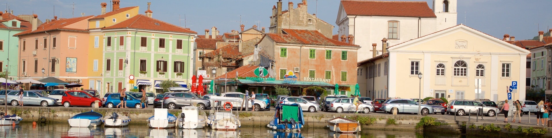 Izola Marina featuring boating, a marina and a coastal town