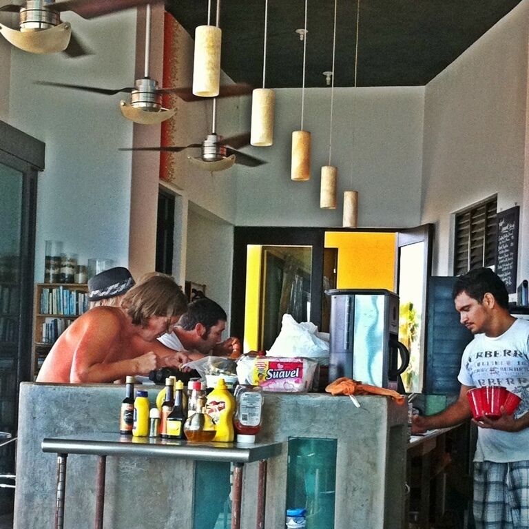 It's pretty remote and lonely out here on the East Cape dirt road, but if you're nearby this taco place is worth the trip.  We hear it hops on Sat night with a mix of locals, gringo locals, and traveling surfers and fishermen.  Look for the black building.