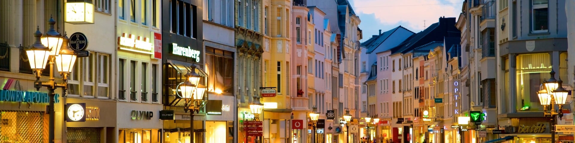 Bonn Marketplace which includes night scenes