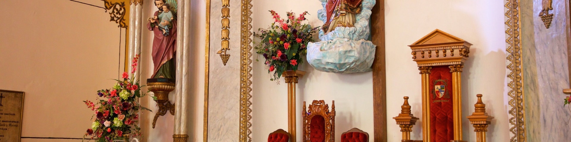 Nuestra Senora del Pilar Cathedral featuring religious aspects, a church or cathedral and interior views