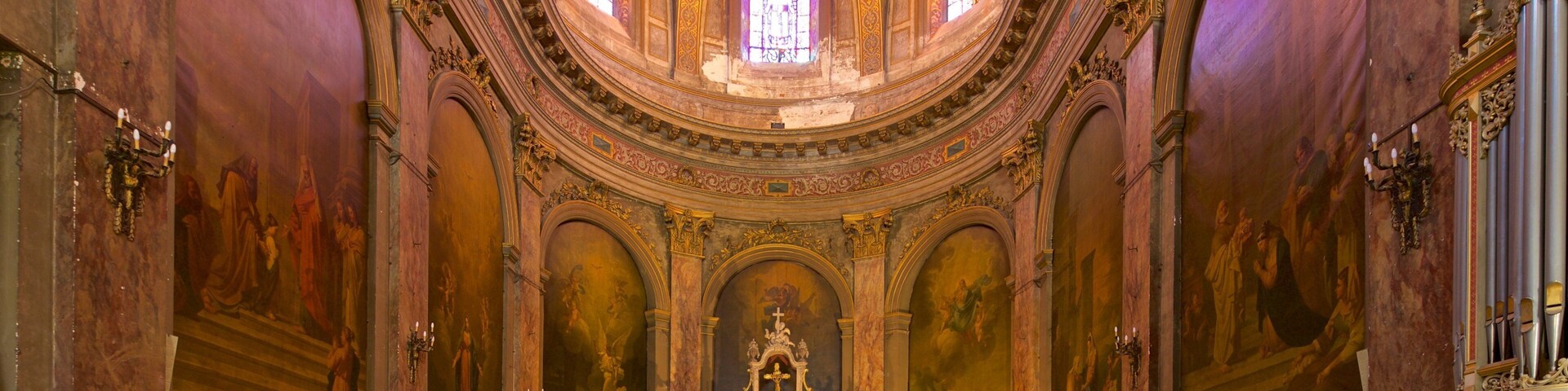 Notre-Dame of Dalbade Church featuring heritage elements, interior views and a church or cathedral