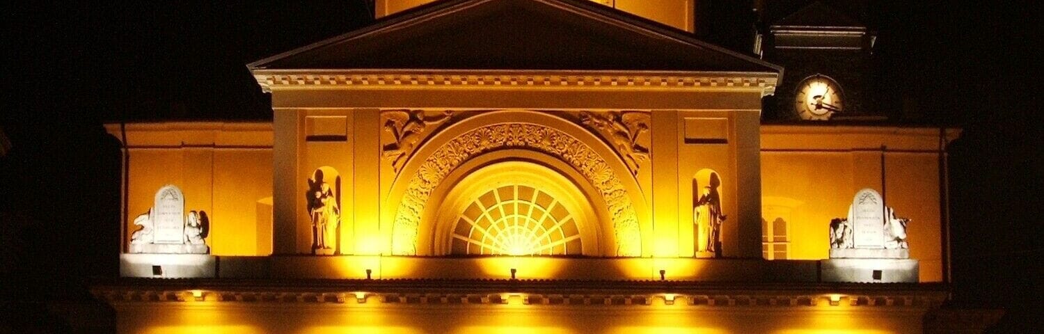 Seriate (Bergamo), Lombardy, Italy - parish church by night