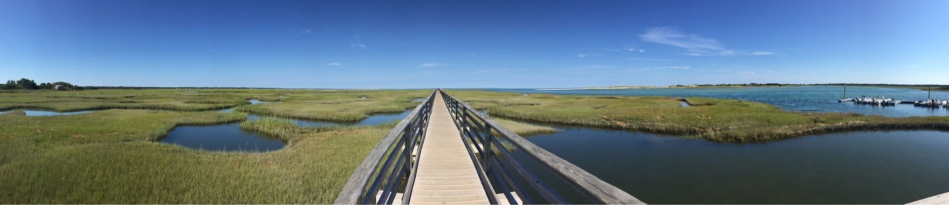 Panoramic view of the marsh at Grays Beach, Yarmouth, MA
