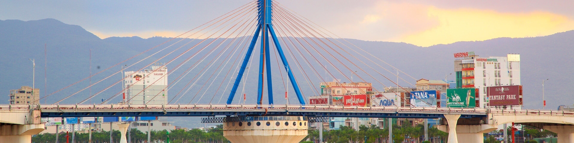 Han River Bridge which includes a sunset, boating and a river or creek
