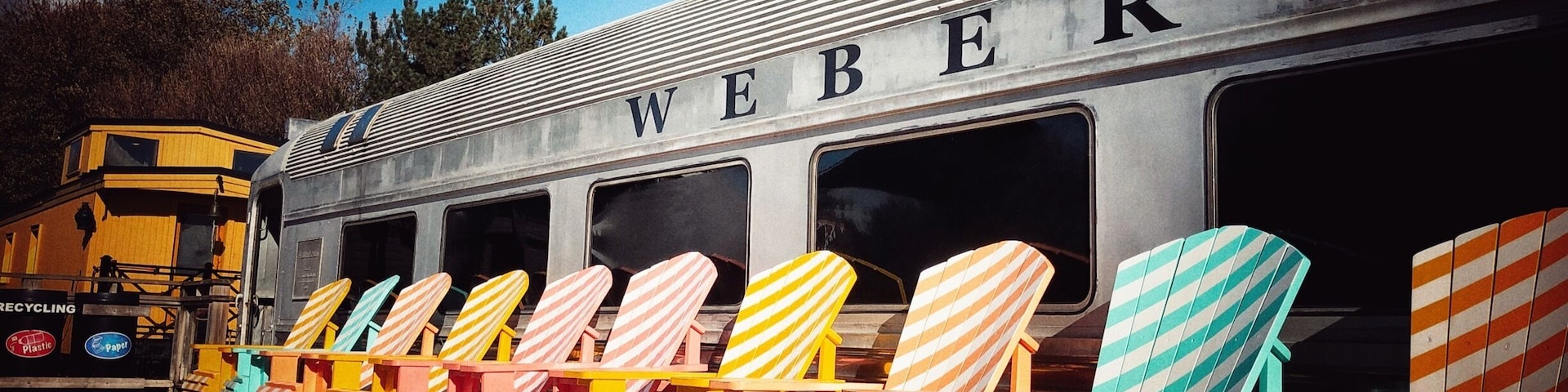 Unique, old-school joint for burgers, shakes & poutine featuring dining inside a converted train car. And those chairs seem to be the thing around here... 😀