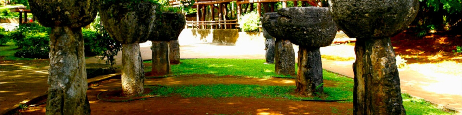 Latte Stone Park which includes outdoor art and a garden