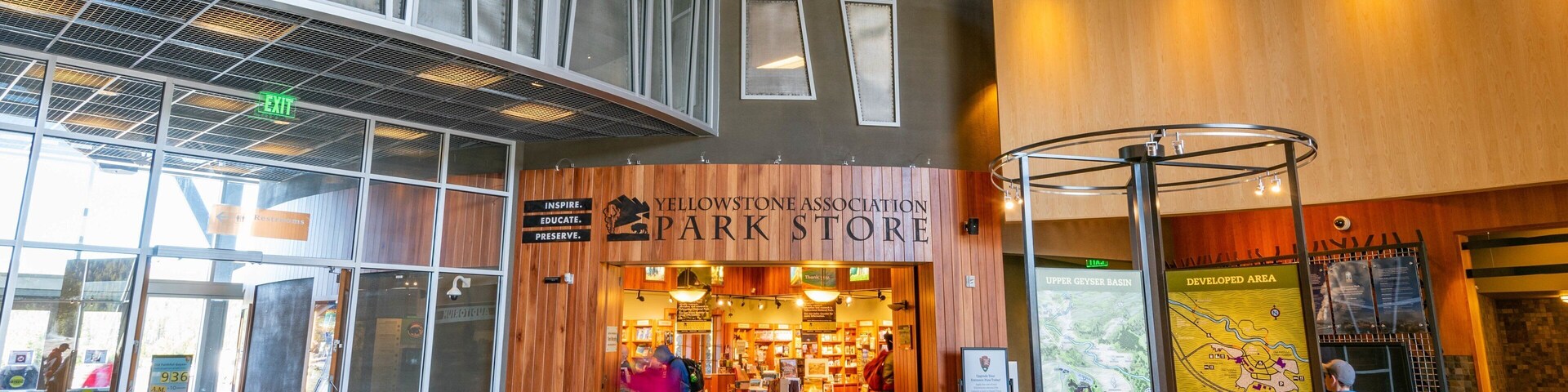 Old Faithful Visitor Education Center featuring interior views