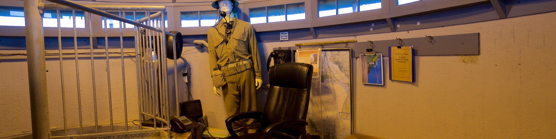 World War II Lookout Tower which includes interior views and heritage elements