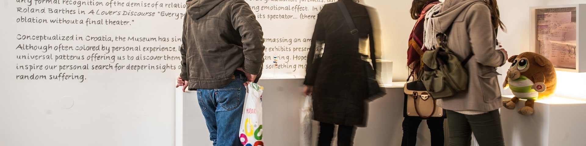 Museum of Broken Relationships showing interior views as well as a small group of people