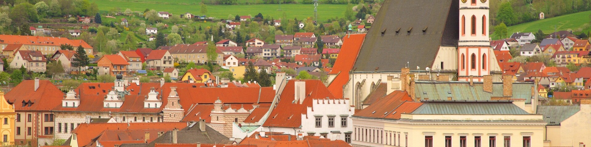 Igreja de St. Vitus mostrando uma cidade