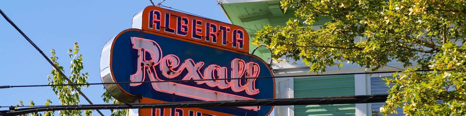 Alberta Street which includes signage