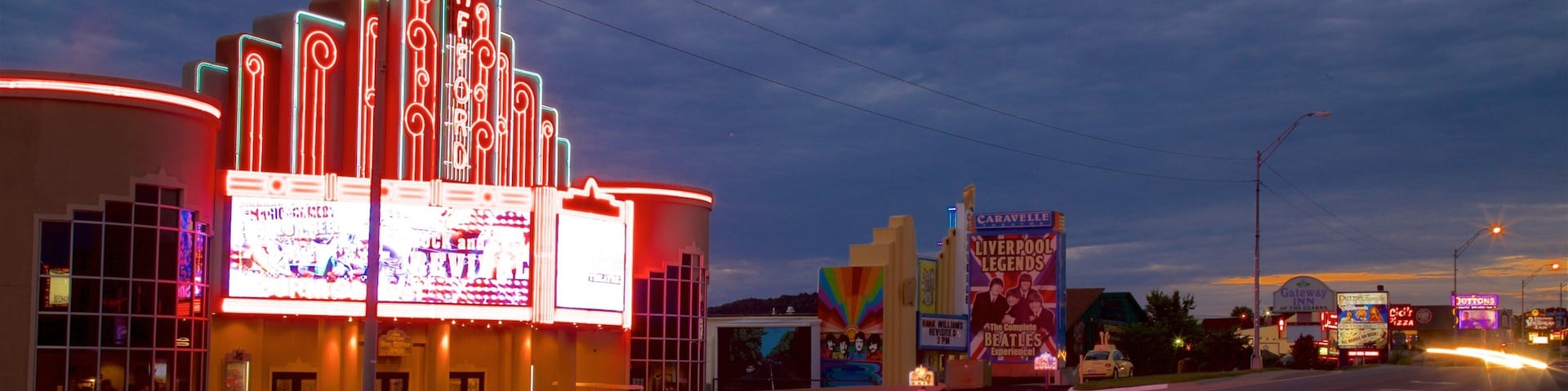 Hughes Brothers Theatre which includes signage and night scenes