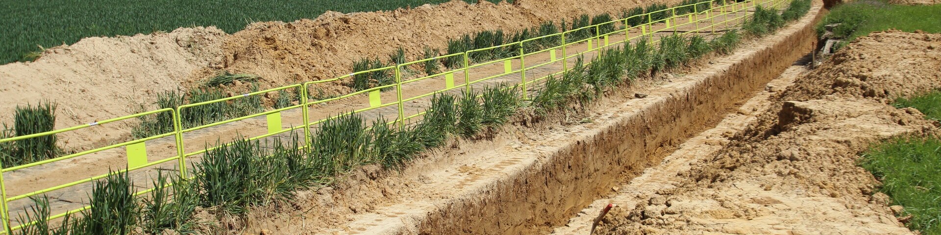 Construction works on the D36 road in Vauhallan, France.