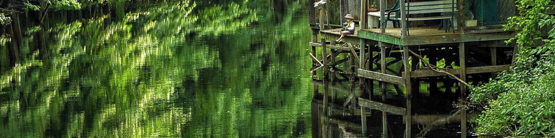 Along a creek I happened upon. The reflections almost made me dizzy.