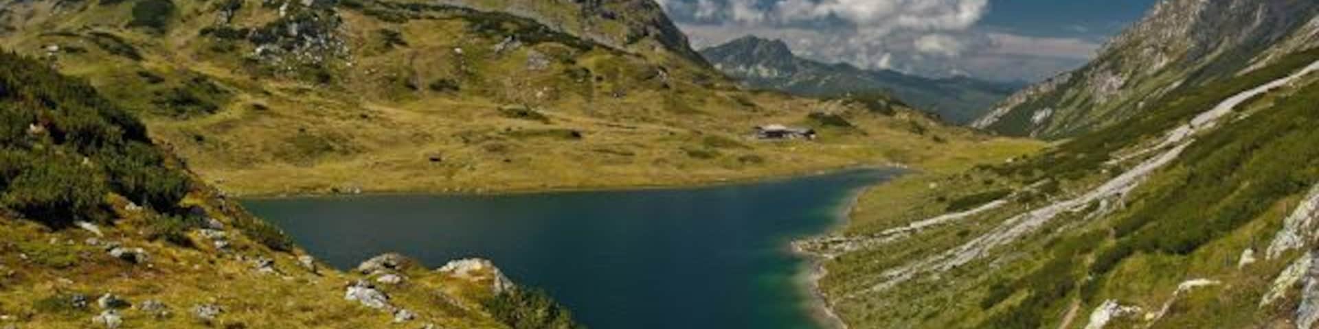August 2011
Schladminger Tauern
Mountain lake Oberhuettensee (alt. 1.862 m) in half of the route from Obertauern to Ignaz-Mattis-huette