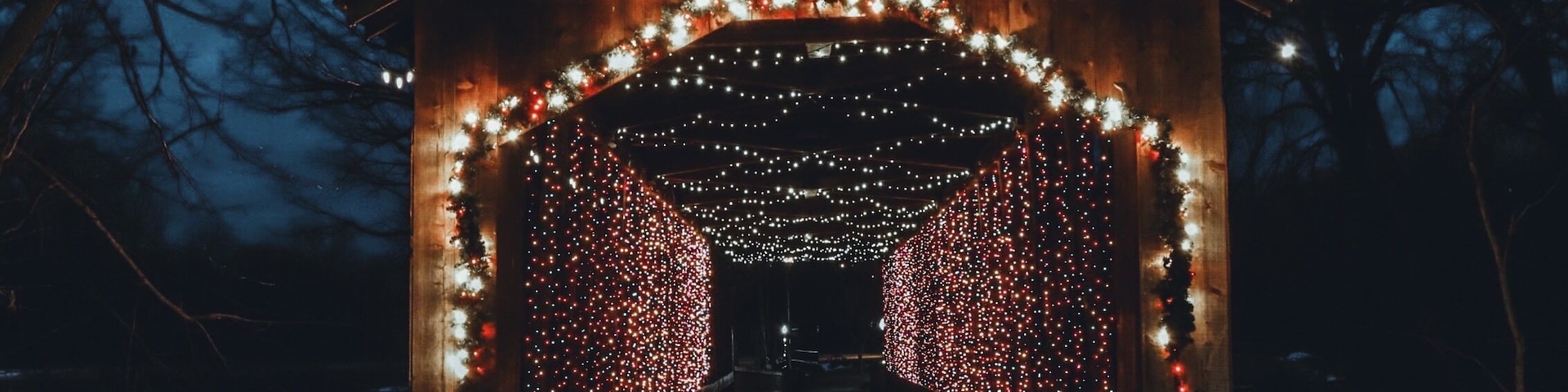 Ada Covered Bridge in Christmas Spirit