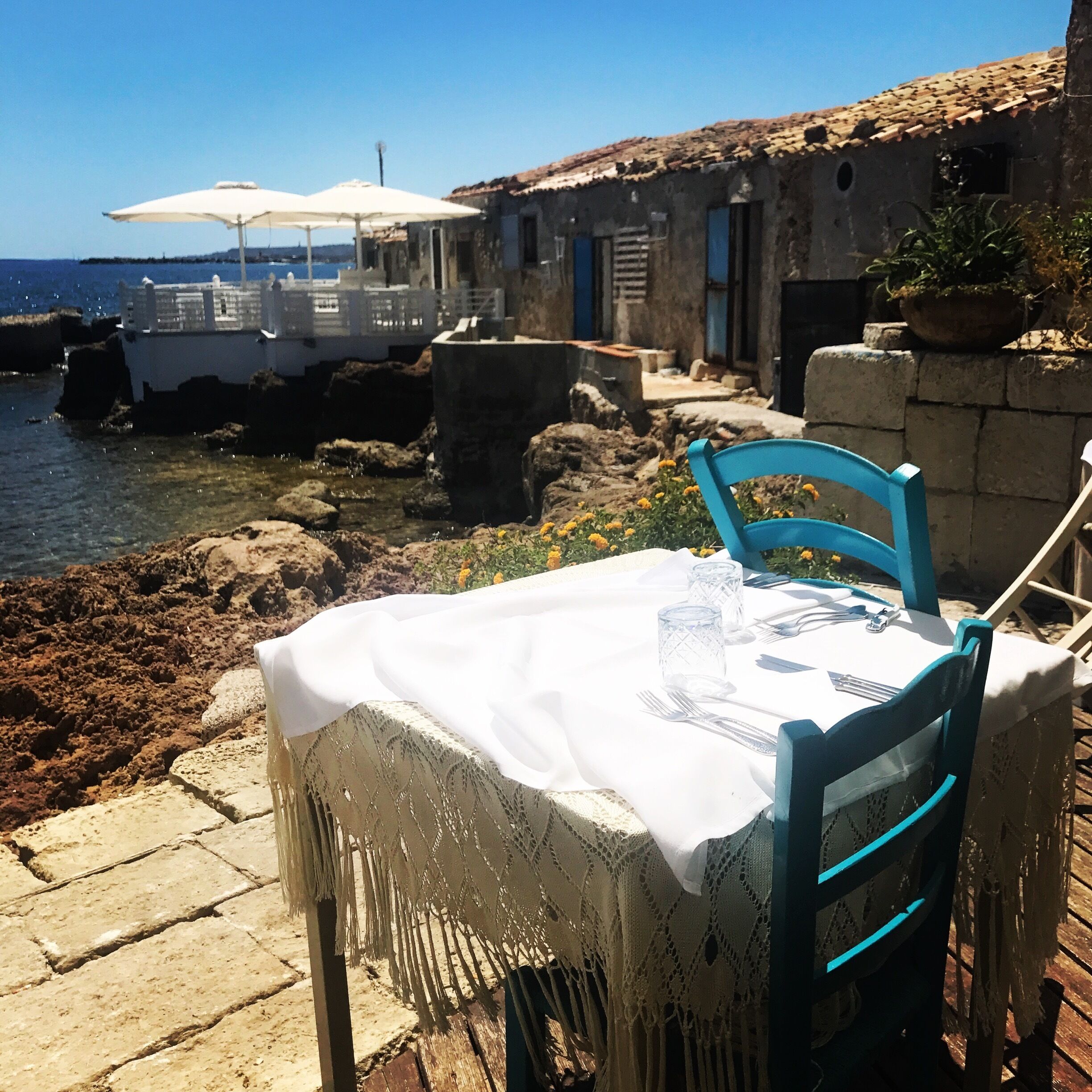 The back terrace of this tiny restaurant is a lovely hidden gem