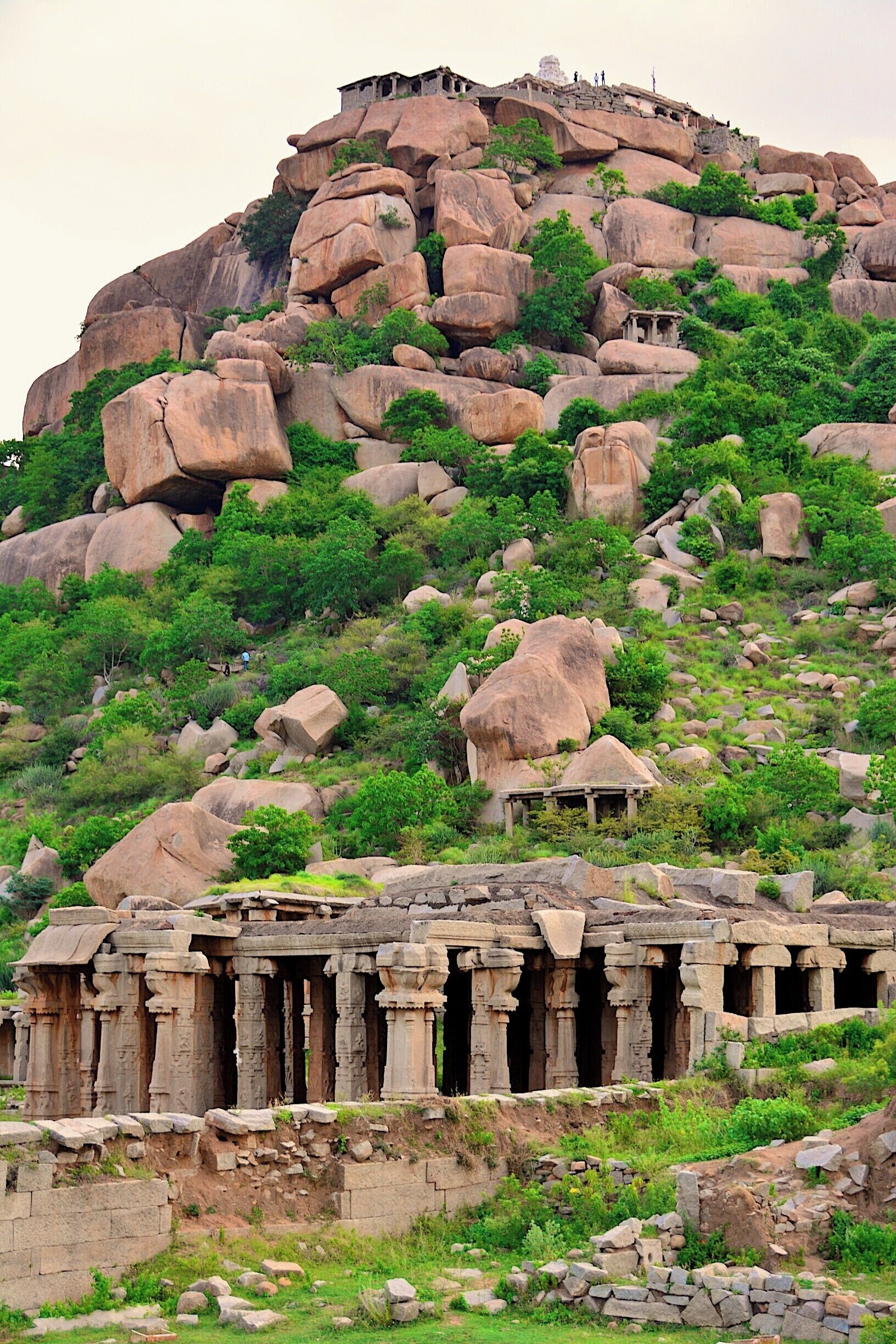 Temple ruins at Hampi in Karnataka, India