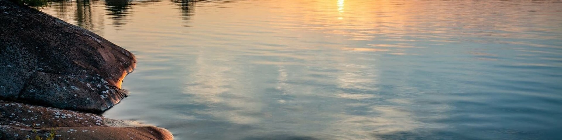 Amazing sunset in the Bad River Channel, French River Provincial Park