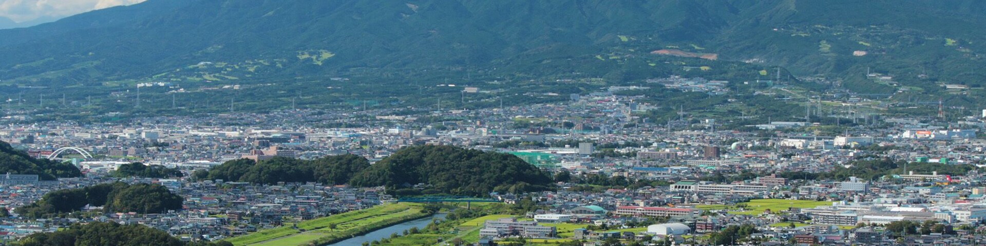 Mount Ashitaka with Mount Fuji. Viewed from the S.