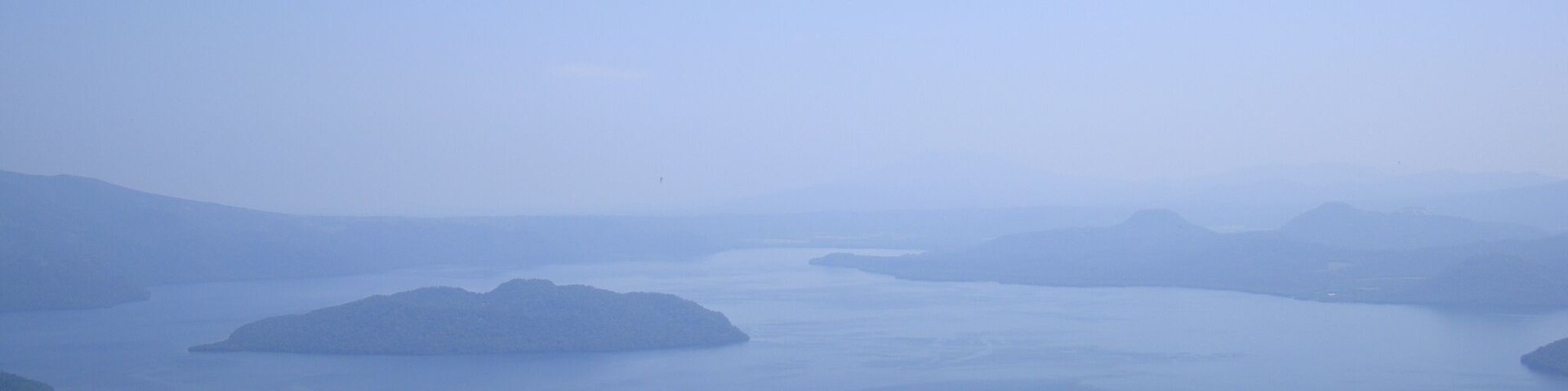 View of Lake Kussharo from Tsubetsu Mountain pass Observation deck