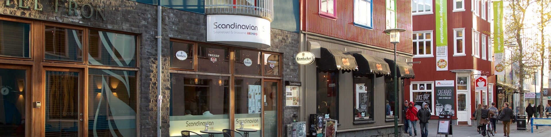 Laugavegur featuring street scenes