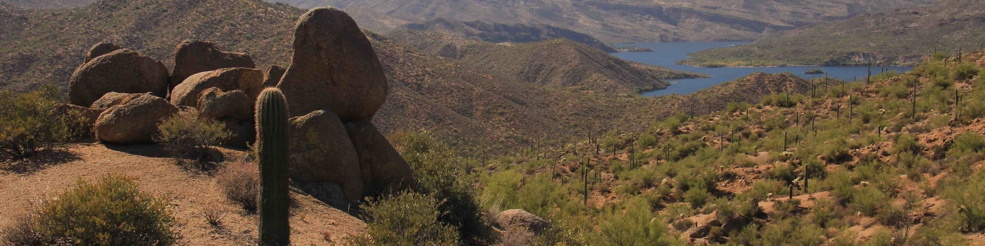 Apache Lake, Arizona. During a trip to Phoenix, decided to drive the Apache Trail and do some hiking. Great drive with some steep switchbacks and cool scenery. A lot of the road is dirt and can be rough in spots. Overall it was well maintained and I didn't encounter any issues in the car I was driving. Hiking trails are everywhere and it's probably best to research them before heading out since there is not much posted about them. Very interesting place to visit for the day if in the Phoenix area.