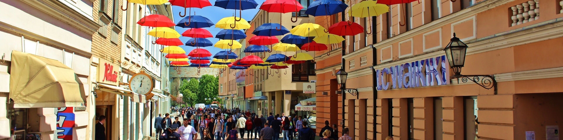 Colorful umbrellas in Banja LUka pedestrian zone as decoration for the City Day
#Trovember