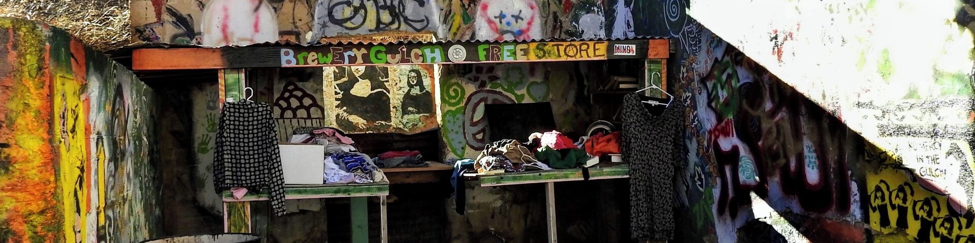 The Brewery Gulch Free Store is a place for the people of Bisbee, Arizona, to leave unwanted but useful items for others to take freely. (January 2016)