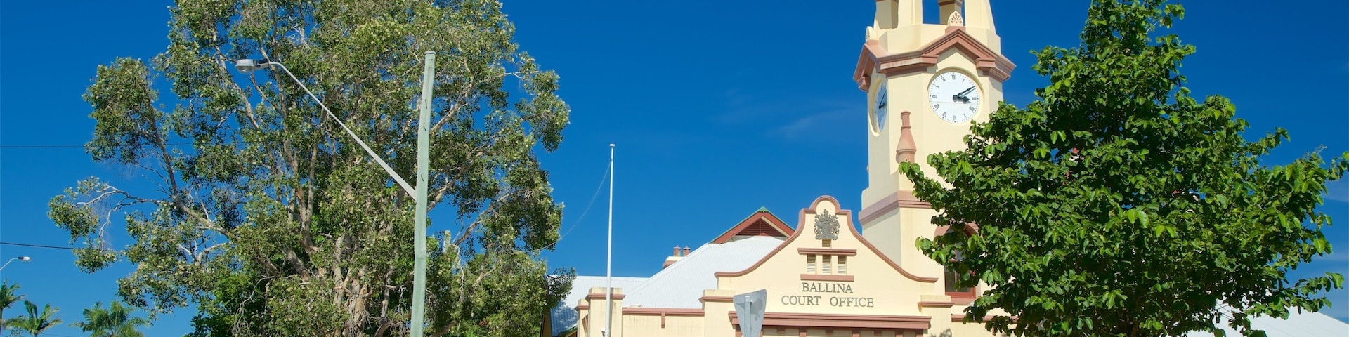 Ballina which includes an administrative buidling and street scenes