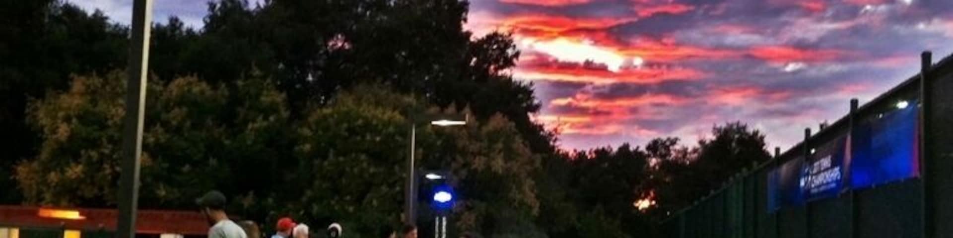 Sunset on the Pomona tennis courts.