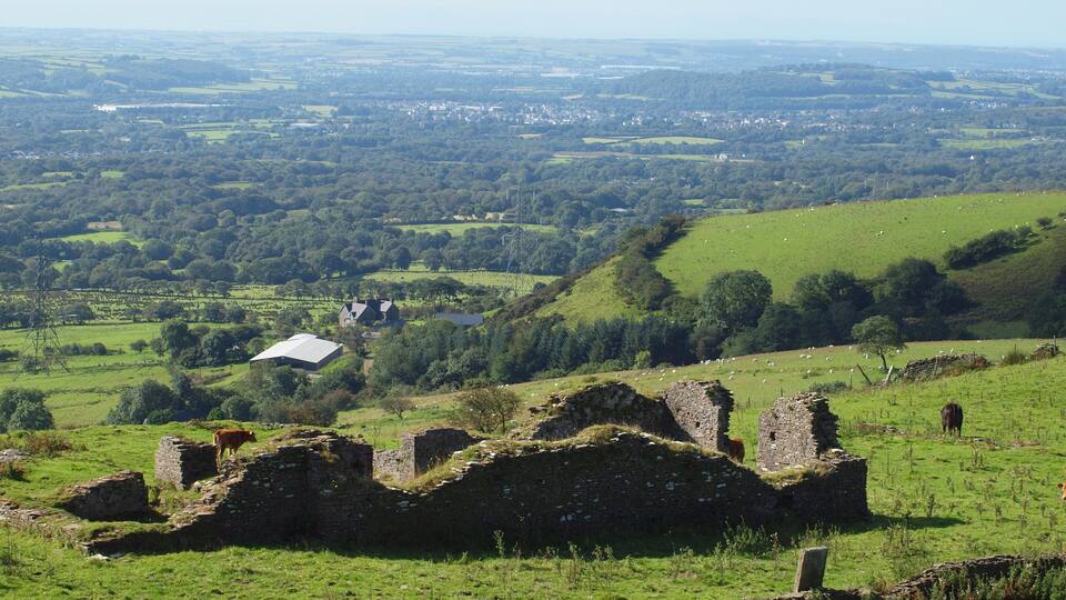 St Peters Church. This ruin is far from any modern roads on the Ogwr Ridgeway Walk